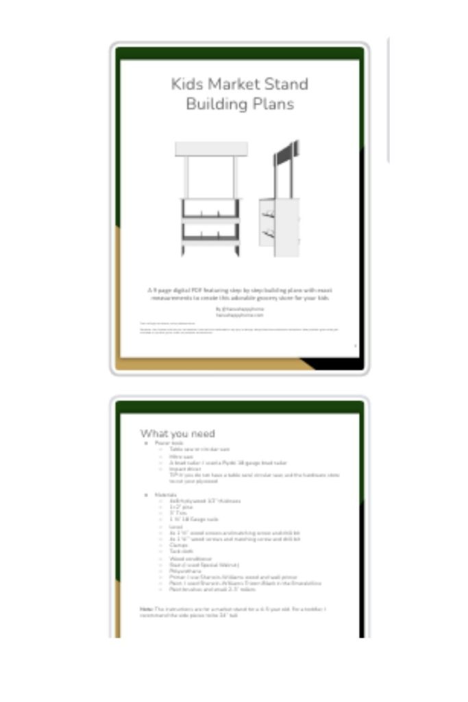 Build a Kid's Grocery Store - Printable Building Plans - Hana's Happy Home