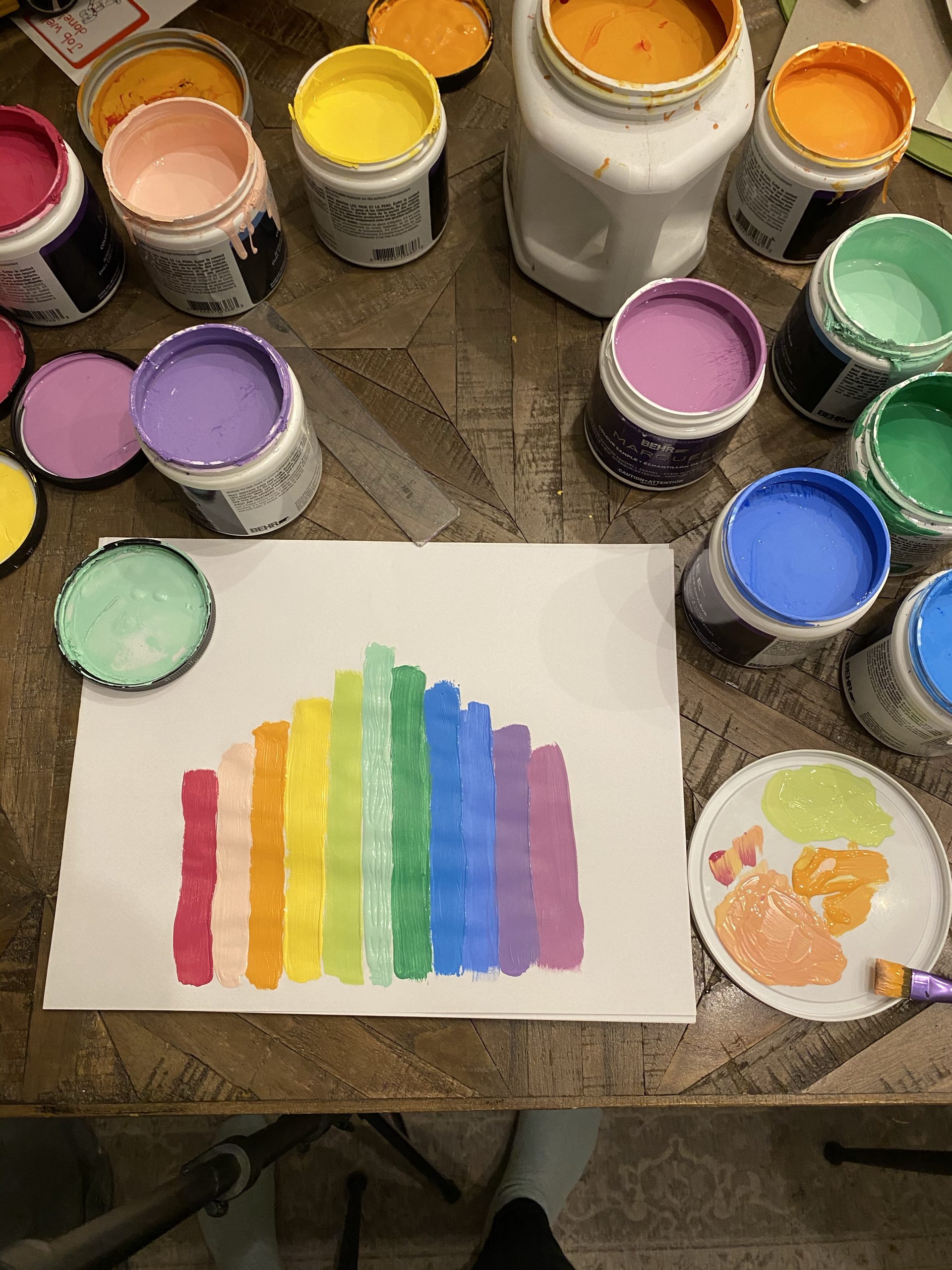 How to Paint a Rainbow on a Wall - Hana's Happy Home