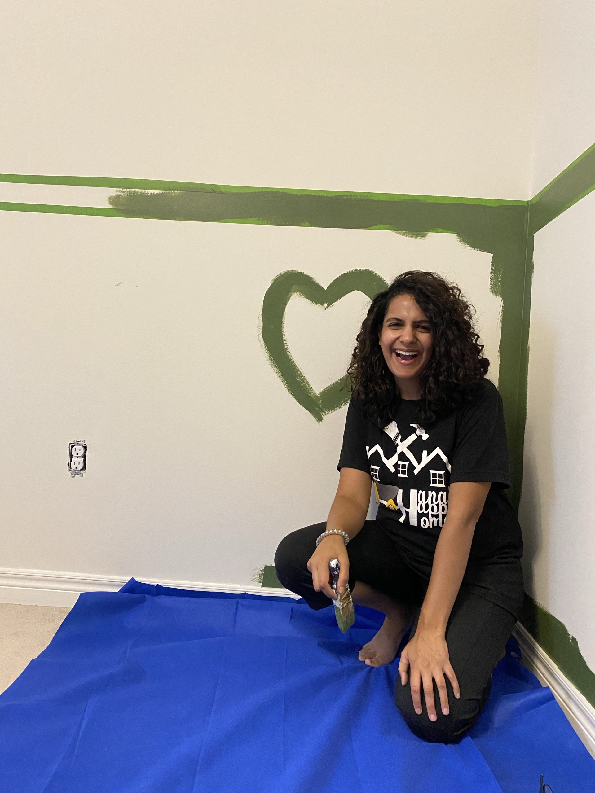 How to paint a color block wall - Hana's Happy Home