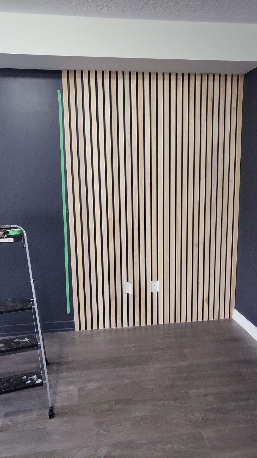 Step by Step DIY Wood Slat Wall - Hana's Happy Home