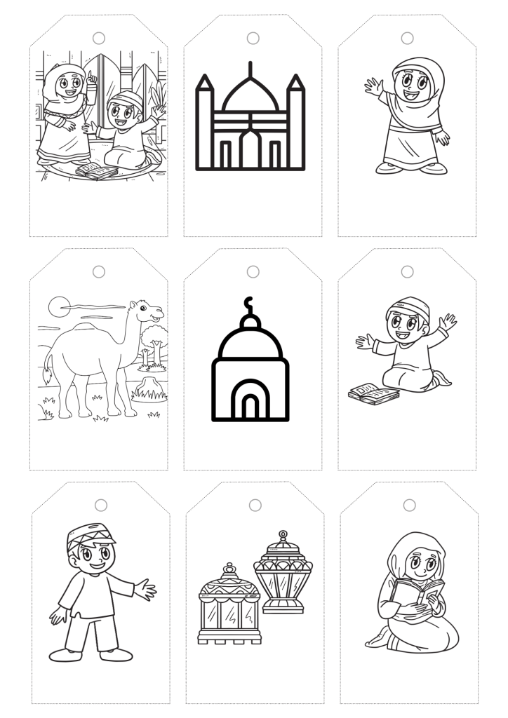 Free Eid Mubarak Printables and Cards for Kids - Hana's Happy Home