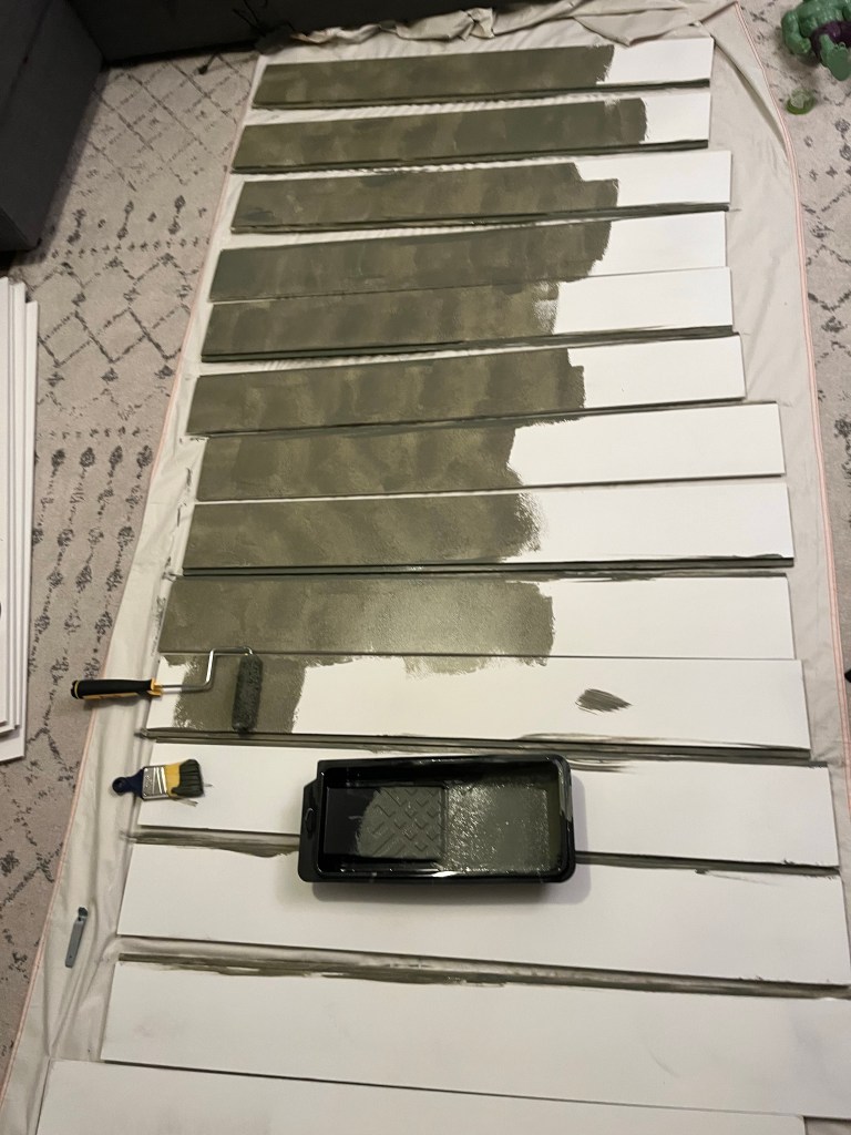 How to Paint Shiplap - Hana's Happy Home