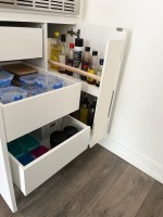 The easiest way to add sliding drawers to existing kitchen cabinets ...