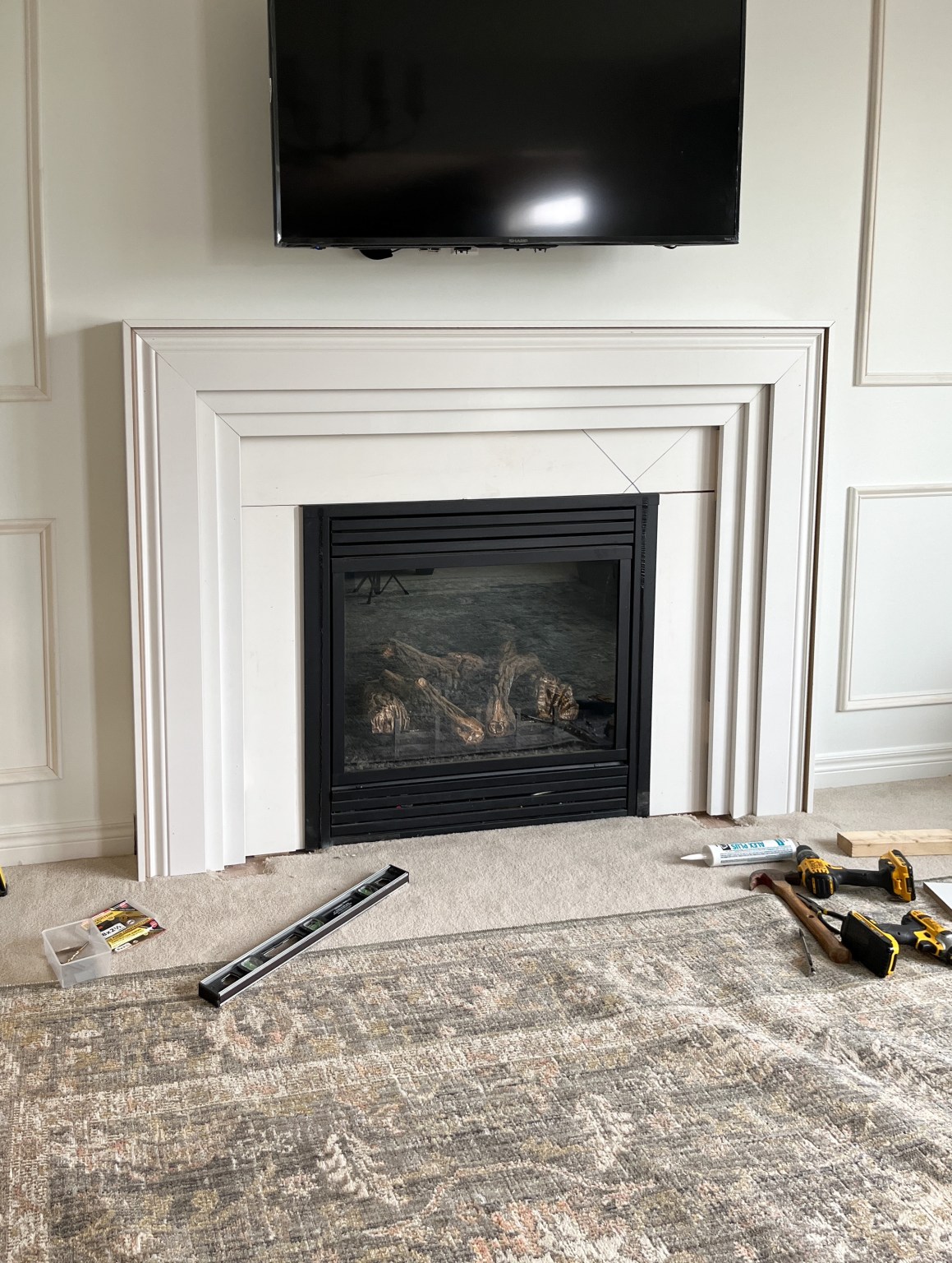 How to Build a Modern Fireplace Surround - Hana's Happy Home